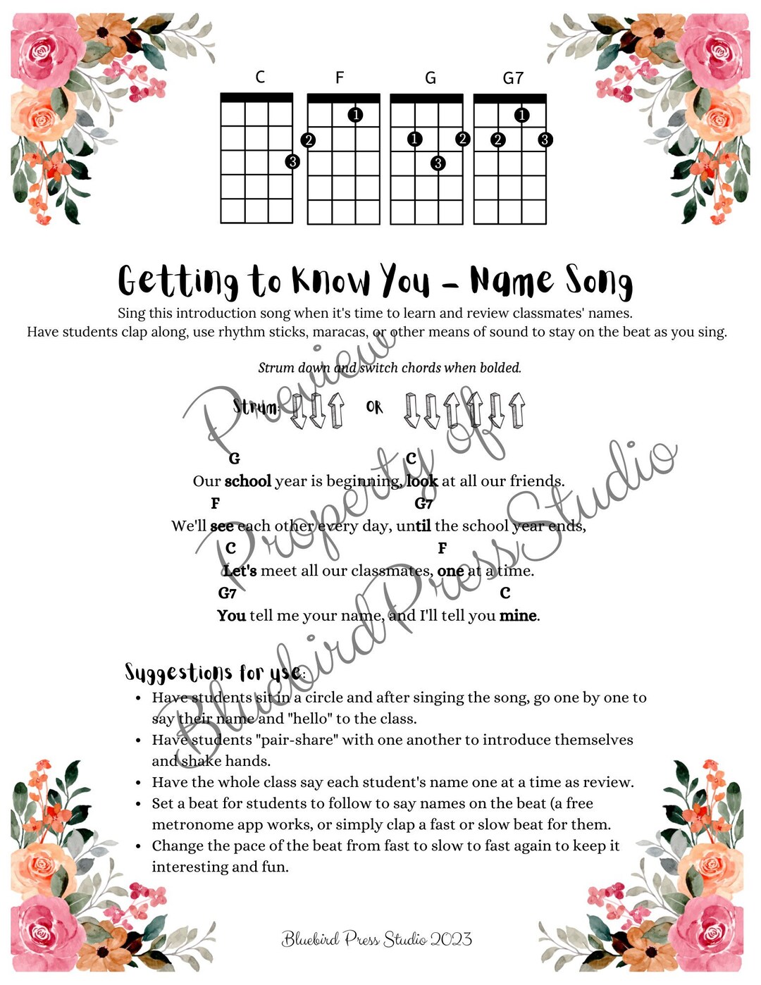 Classroom Getting to Know You Name Learning Song or Chant With - Etsy