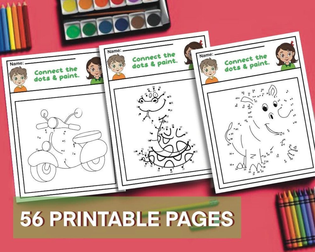 Dot to Dot Worksheet Connect, the Dots Book Pages, Dot-to-dot Coloring ...