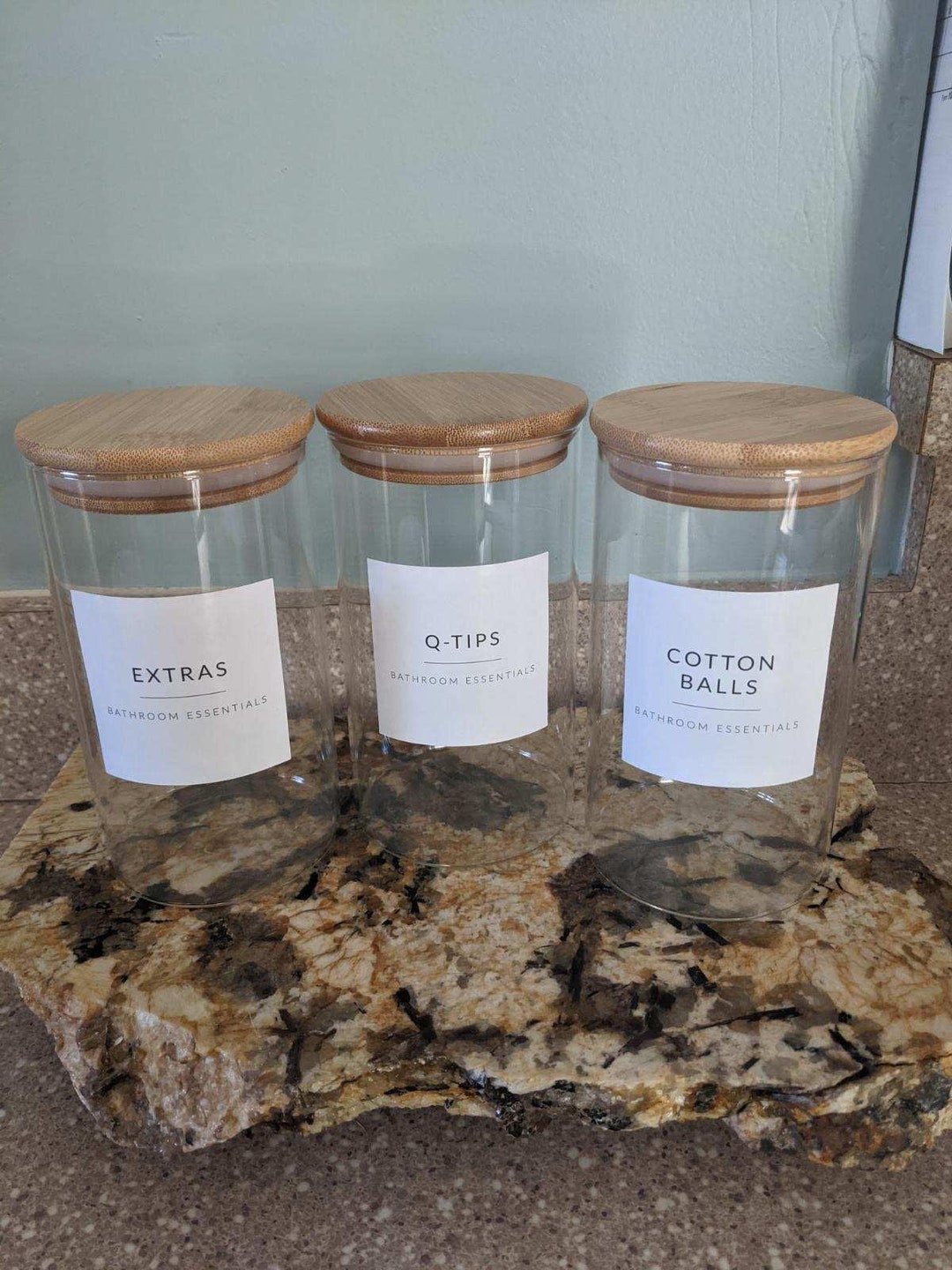 Custom 6 Tall Handmade Glass Kitchen Storage Canister Bathroom ...