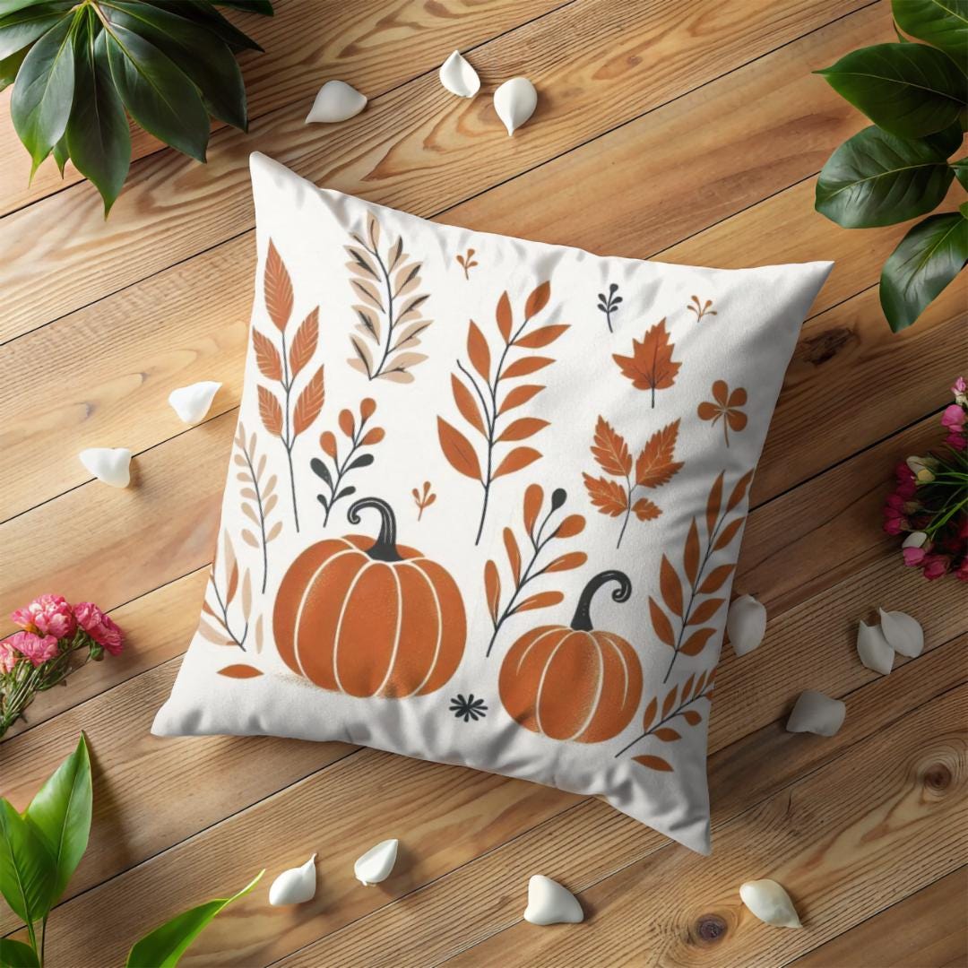 Autumn Harvest Pumpkins Pillow, Cottagecore Pillow, Fall Decor Pillow ...