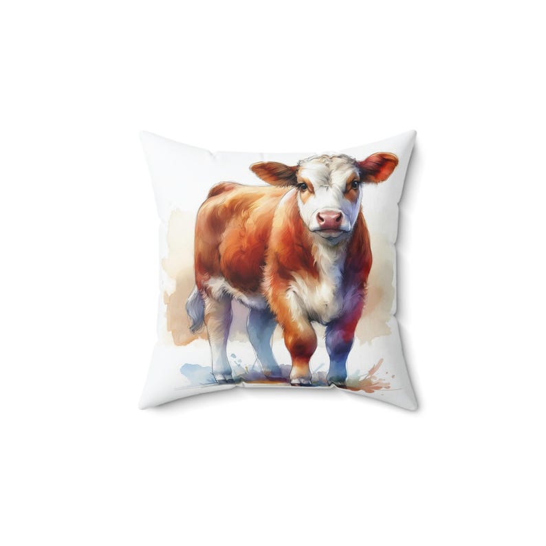 Living Room Cow Design Farmcore Square Polyester Throw Pillow - Etsy