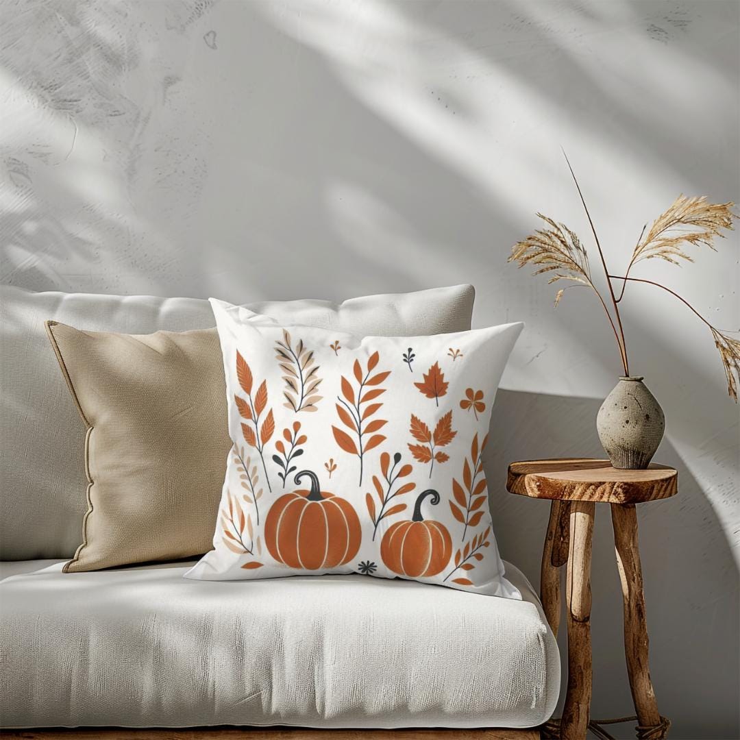 Autumn Harvest Pumpkins Pillow, Cottagecore Pillow, Fall Decor Pillow ...