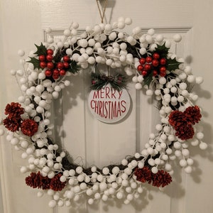 Handmade Holly Jolly Christmas Holiday Wreath - Etsy