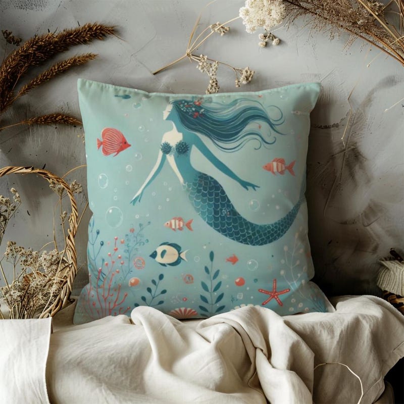 Mermaid Pillow - Etsy