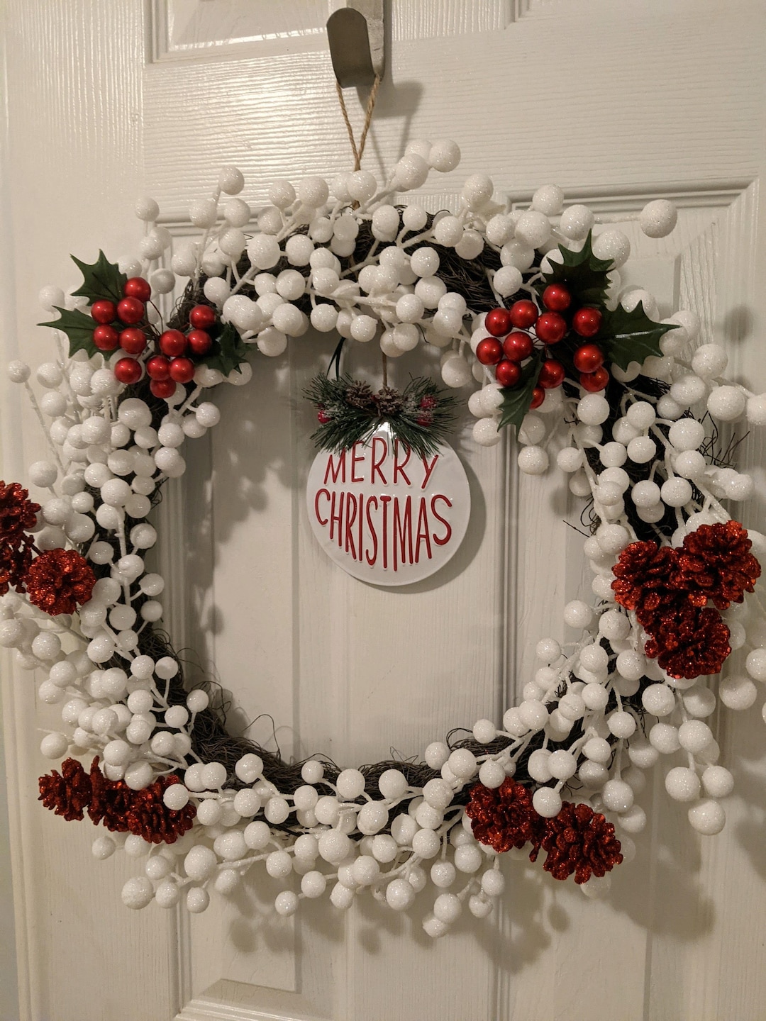 Handmade Holly Jolly Christmas Holiday Wreath - Etsy