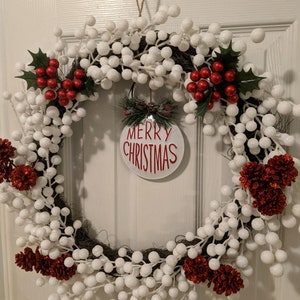 Handmade Holly Jolly Christmas Holiday Wreath - Etsy