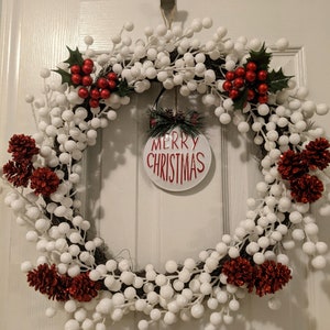 Handmade Holly Jolly Christmas Holiday Wreath - Etsy