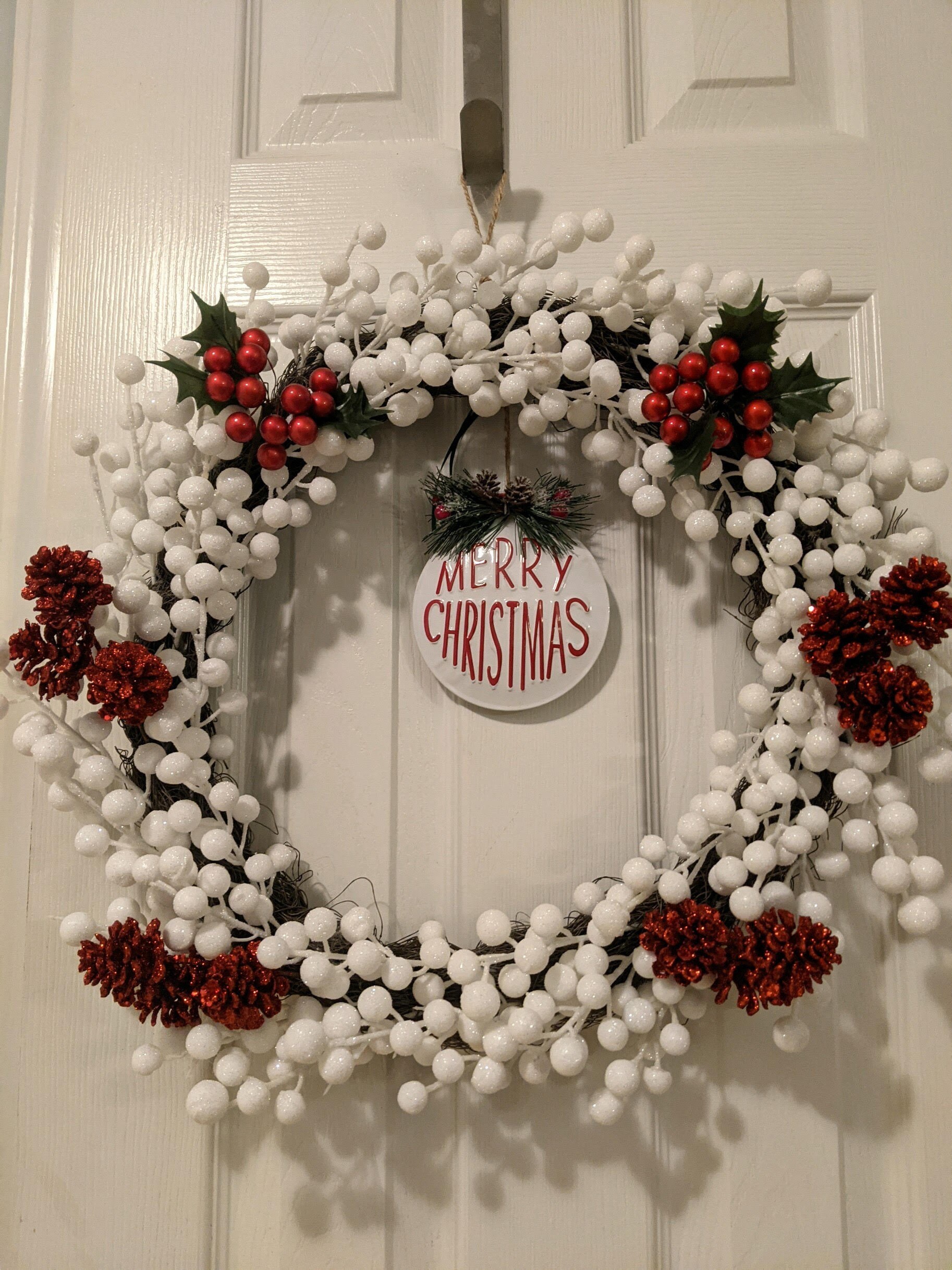Handmade Holly Jolly Christmas Holiday Wreath - Etsy