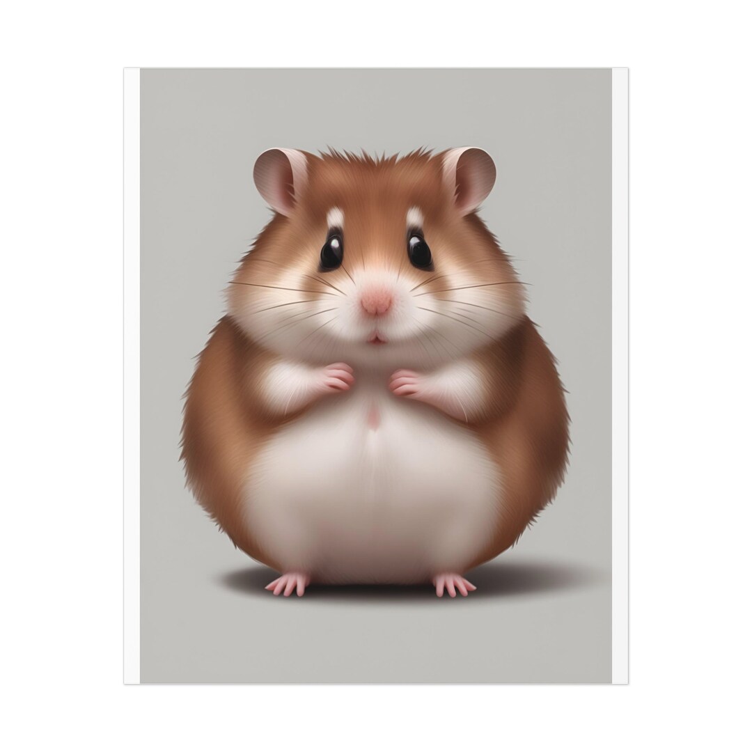 Cute Hamster Digital Art Adorable Rodent Illustration Printable Pet ...
