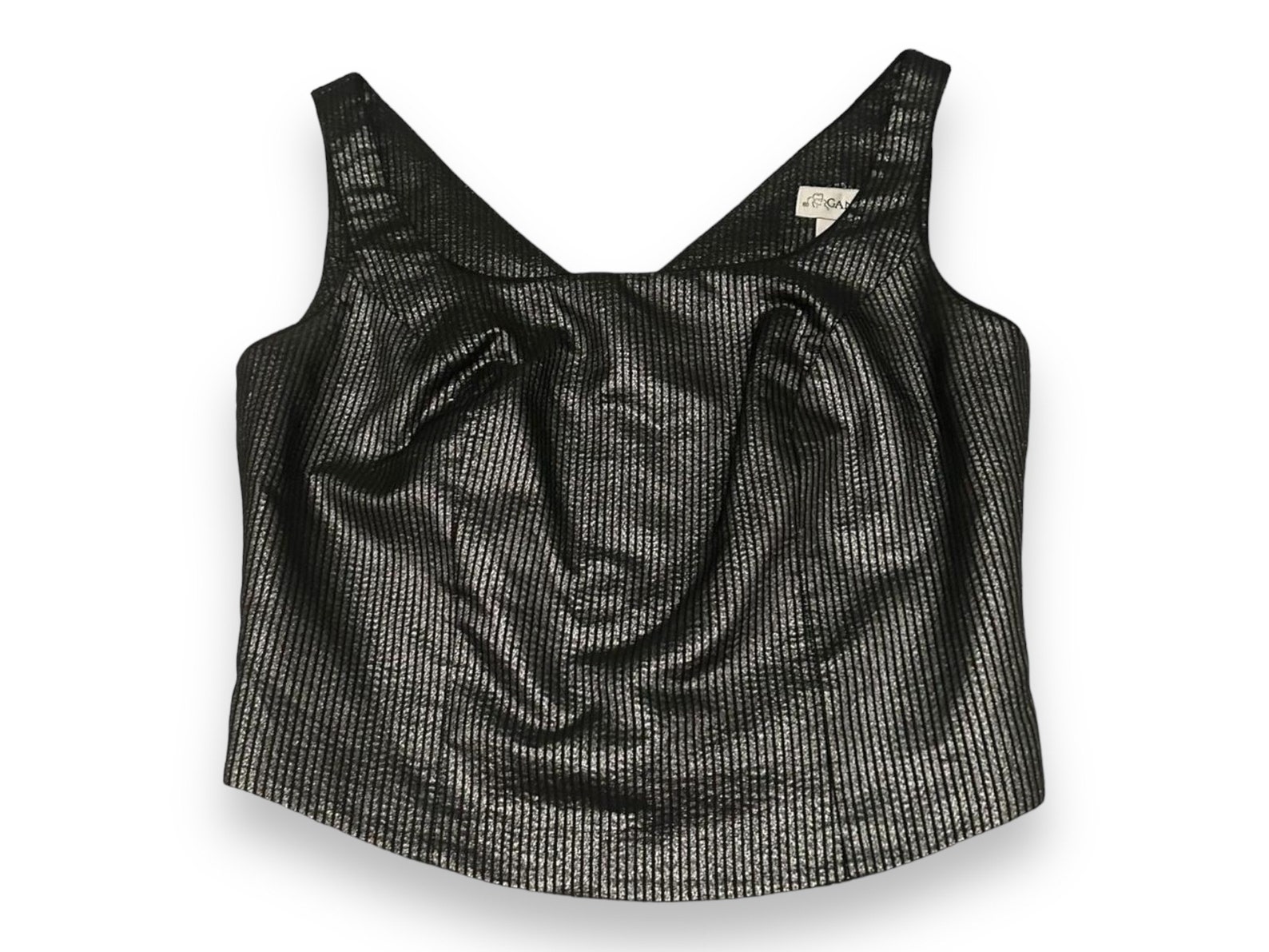 Vintage 1990s Gantos Gothic Black Metallic Sleeveless Top. Size Medium ...