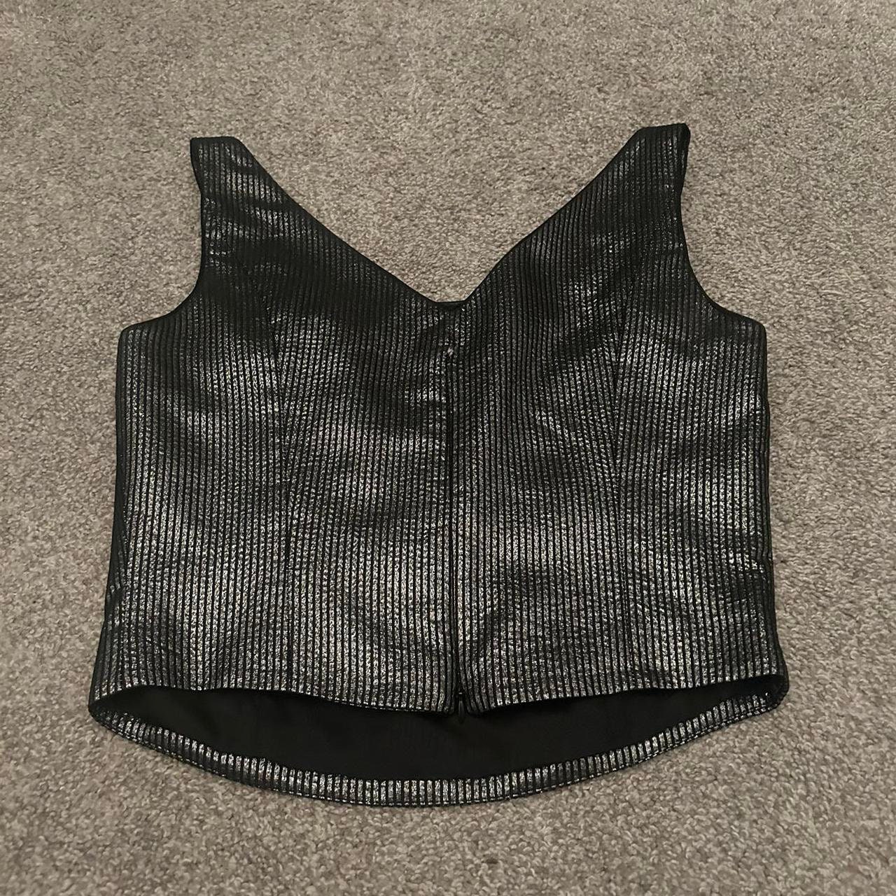 Vintage 1990s Gantos Gothic Black Metallic Sleeveless Top. Size Medium ...