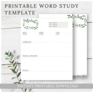 Word Study Template With FREE Bible Reading Tracker - Etsy