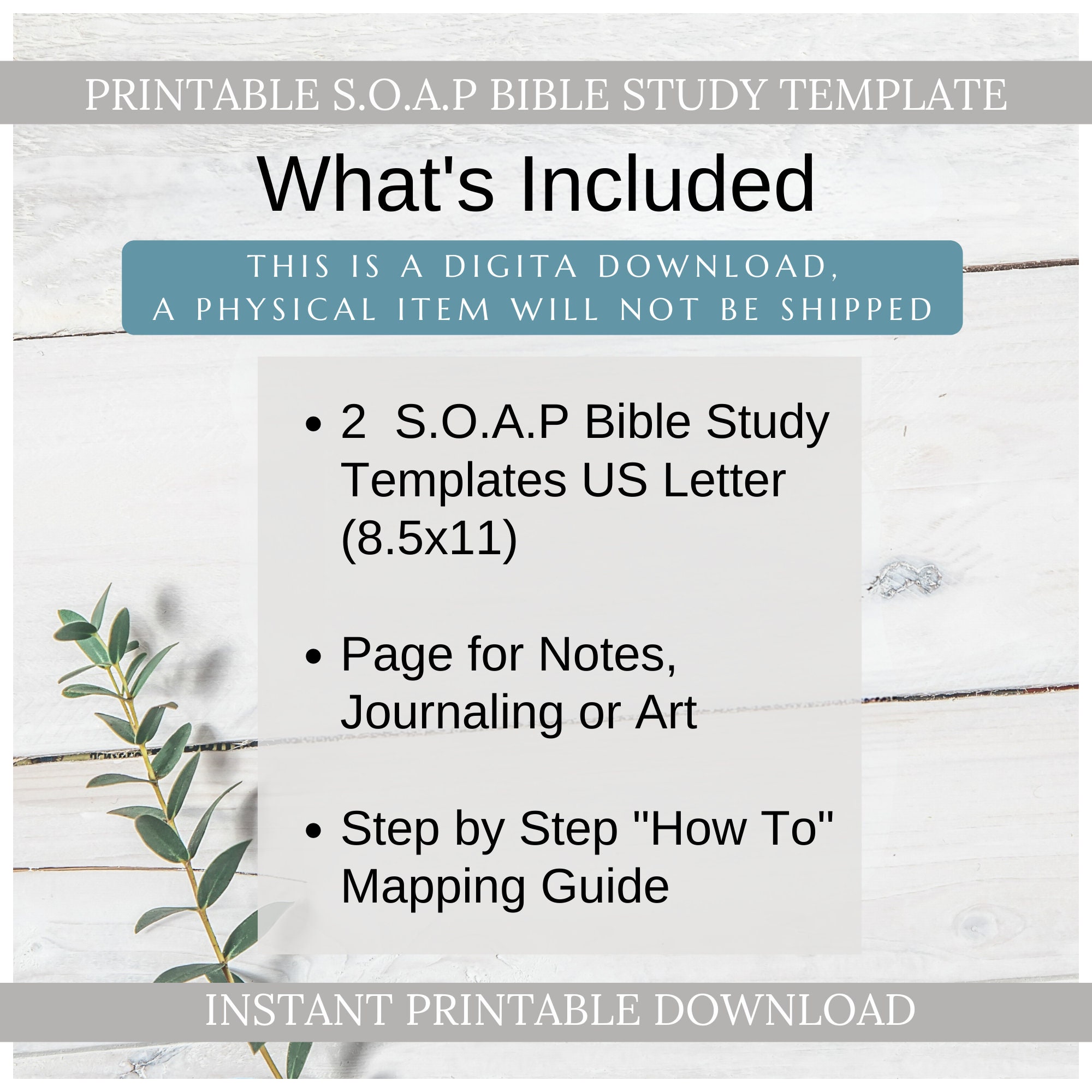Printable Bible Study S.O.A.P Templates With 2 Different Layouts, a ...