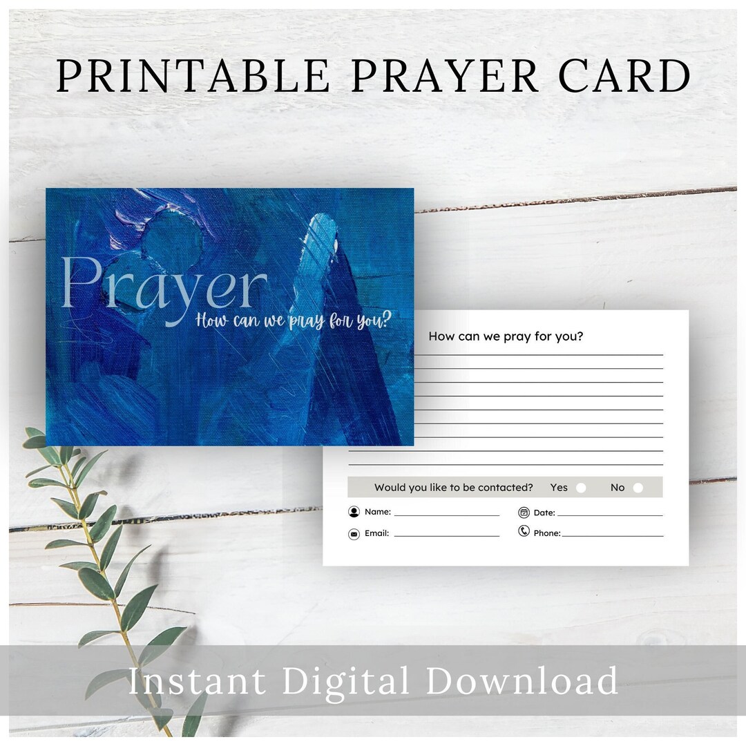 Printable Prayer Request Card 5in X 3.5in Digital Download - Etsy
