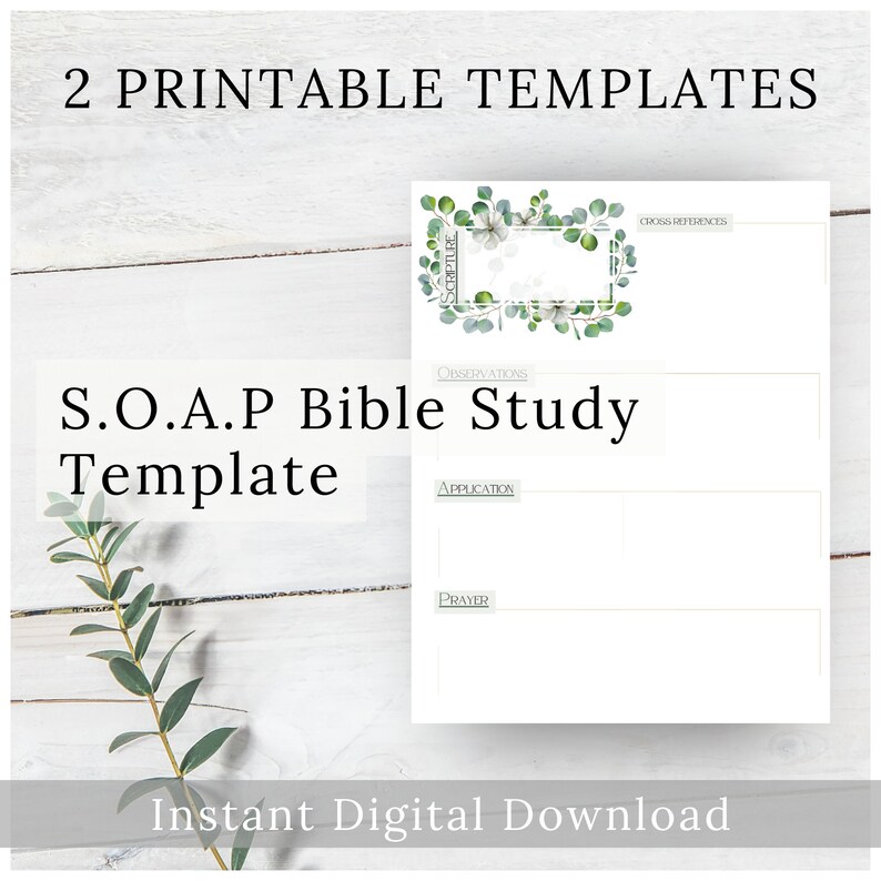 Printable Bible Study S.O.A.P Templates With 2 Different Layouts, a ...
