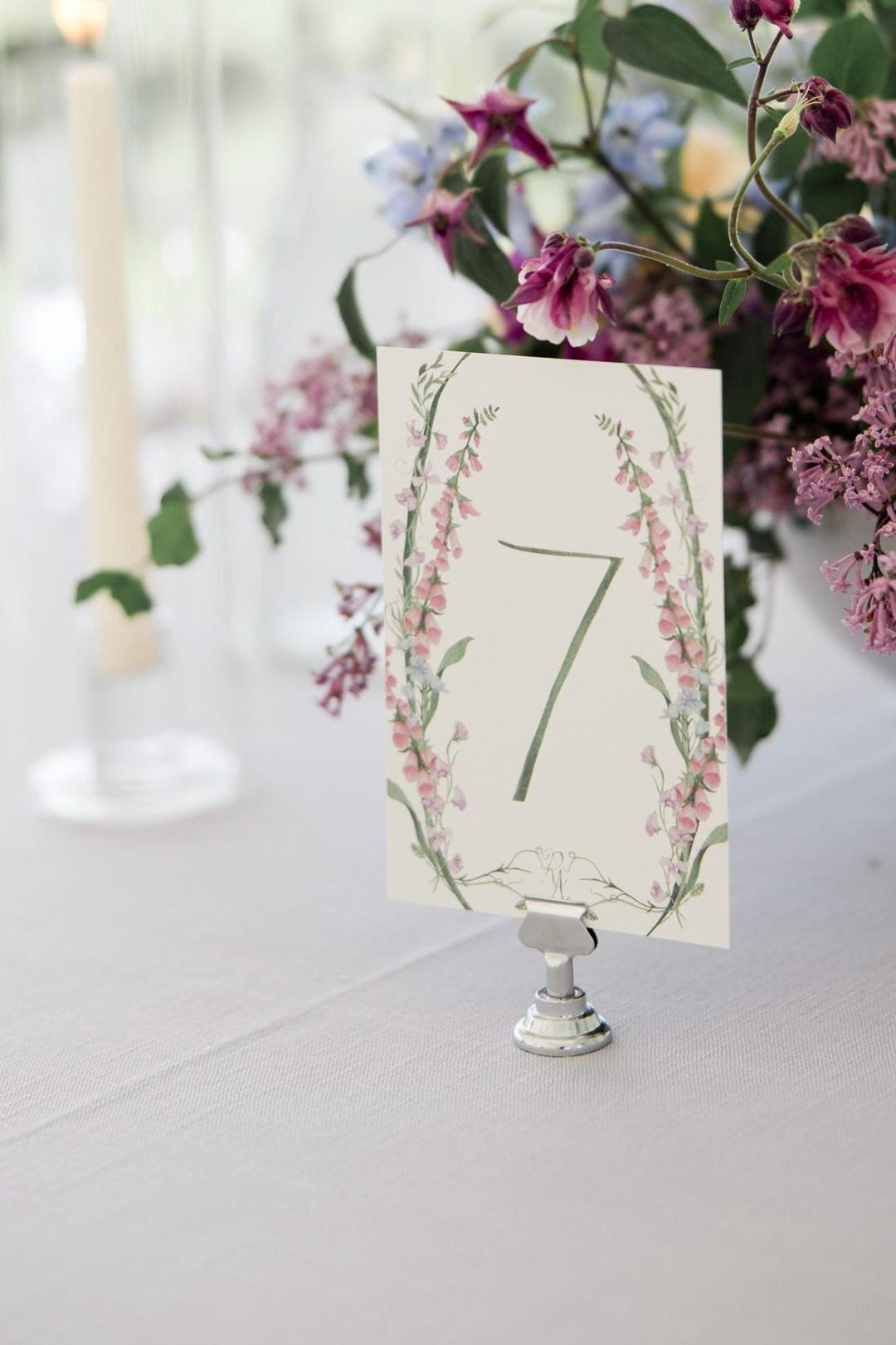Floral Wedding Table Numbers: Watercolor Flower Design - Etsy