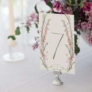 Romantic Table Numbers Whimsical Tablescape Elegant Number Cards ...