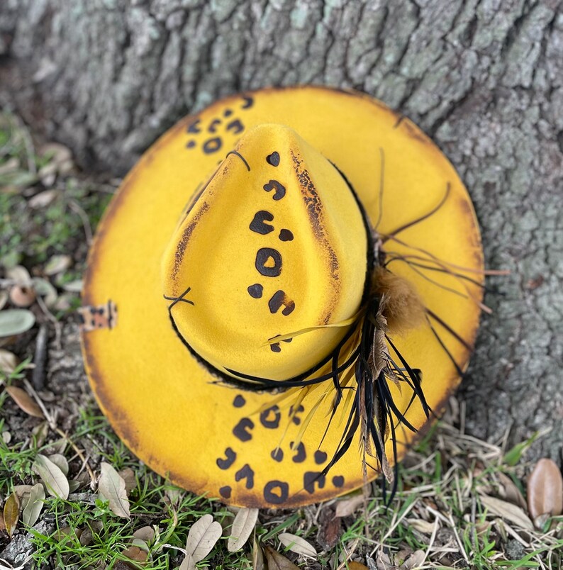 Custom Yellow and Cheetah Cowgirl Hat - Etsy