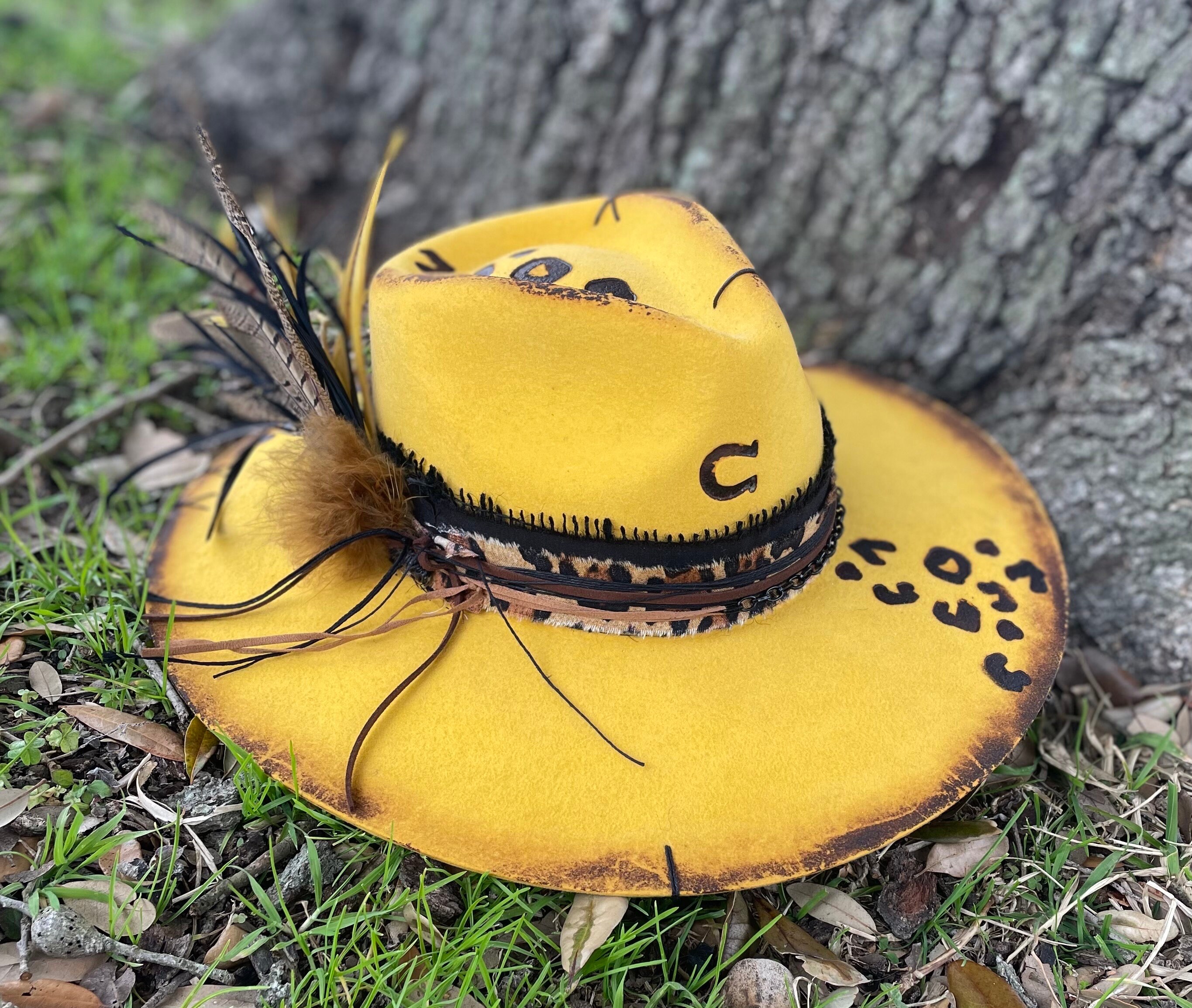 Custom Yellow and Cheetah Cowgirl Hat - Etsy