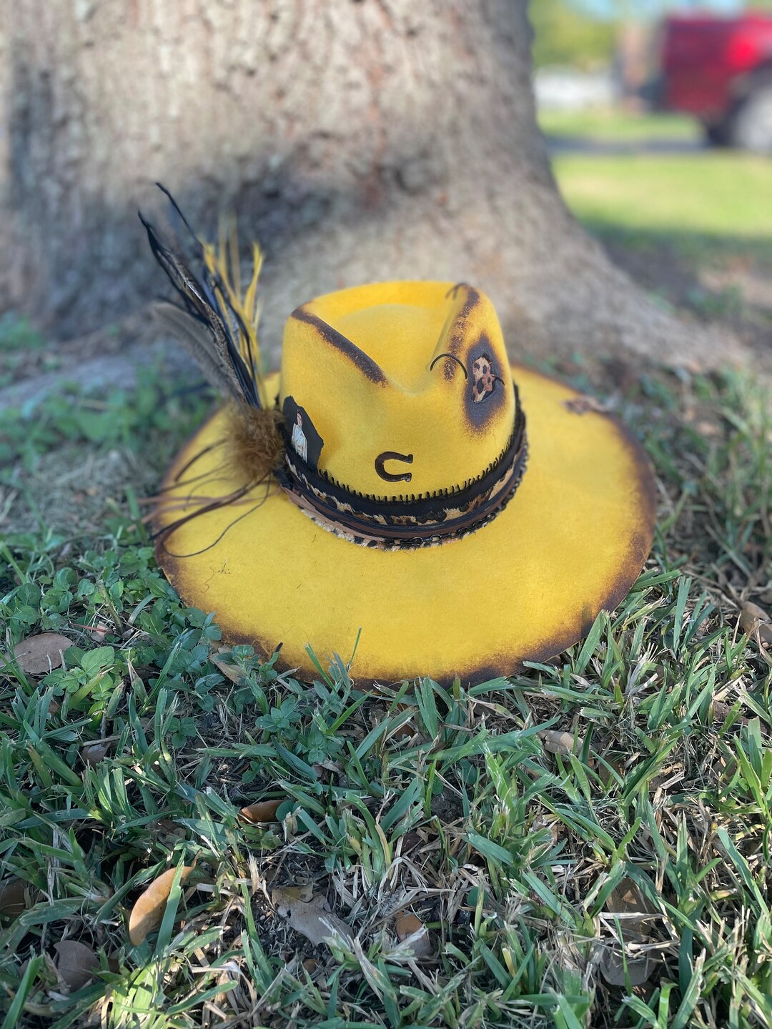 Custom Yellow and Cheetah Cowgirl Hat - Etsy