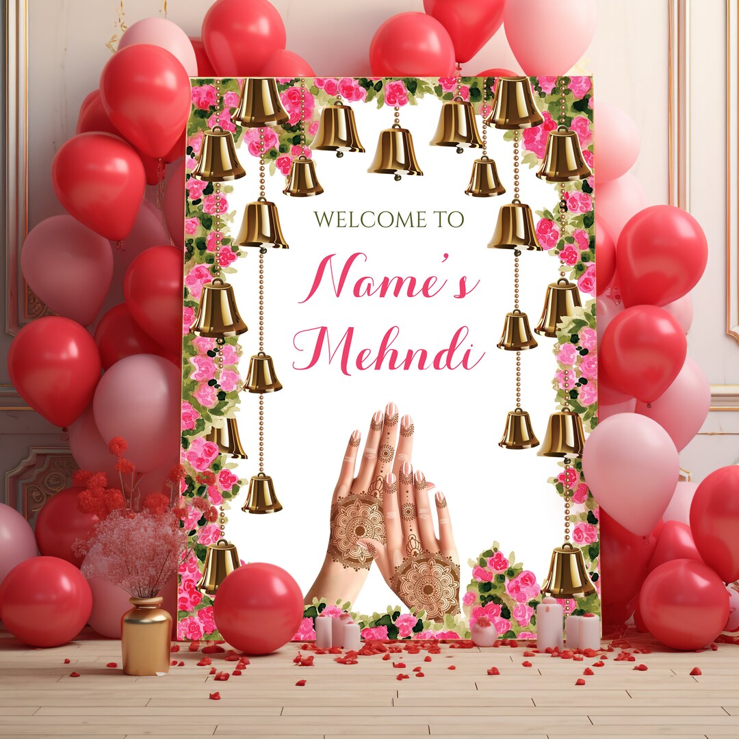 Mehndi Welcome Signs, Mehendi Signs, Umbrella Desi Decor, Mehndi Sign ...