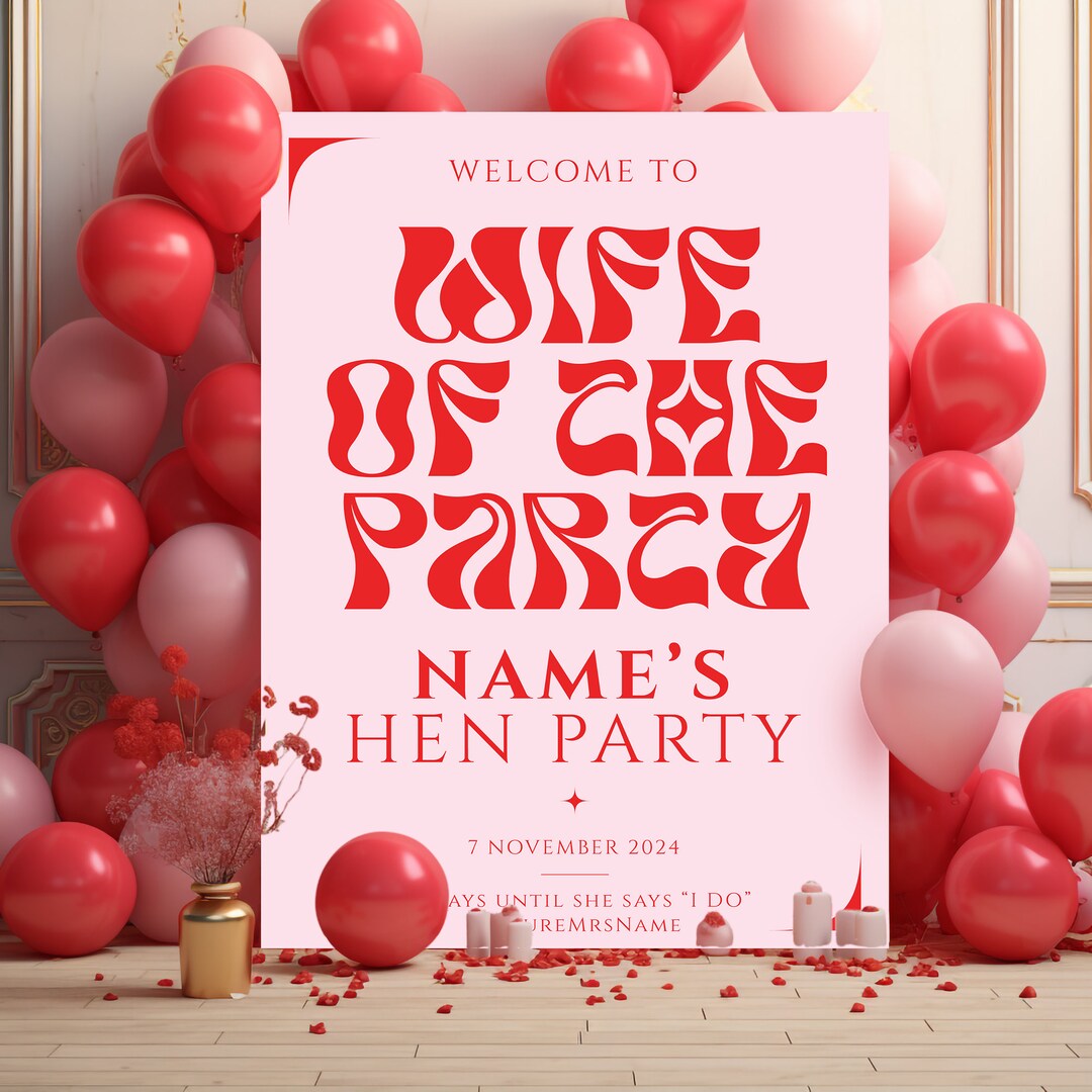 BLUSH PINK Hen Party Welcome Sign, A1, A2, A3 or A4, Bridal Shower ...