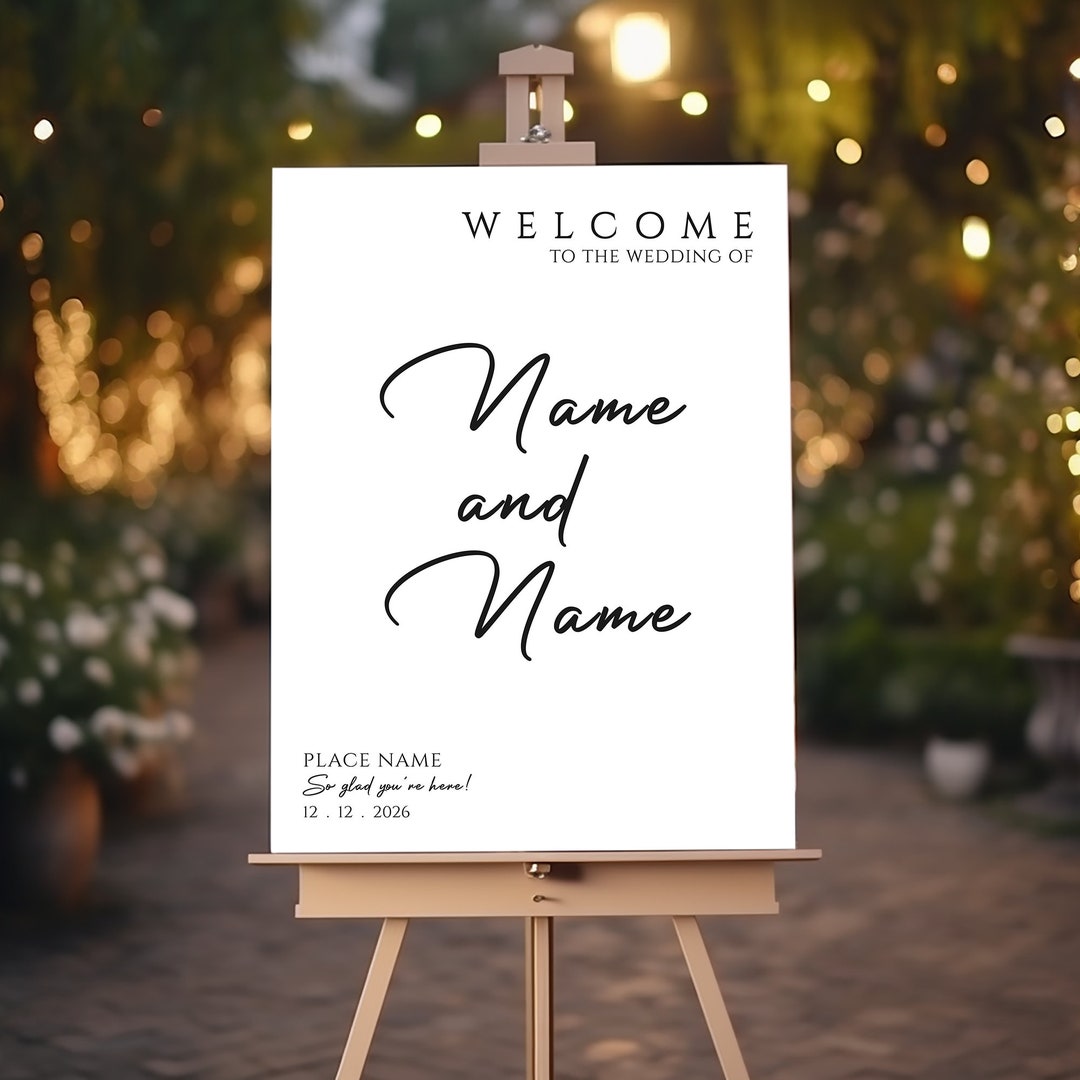 MINIMALIST Wedding Welcome Sign, A1, A2, A3 or A4, Simple Welcome Sign ...