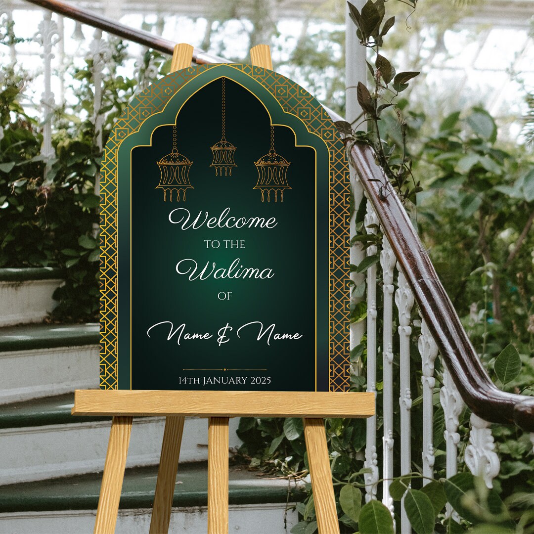 Walima Arch Wedding Welcome Sign, Personalised Nikkah, Nikah Sign ...