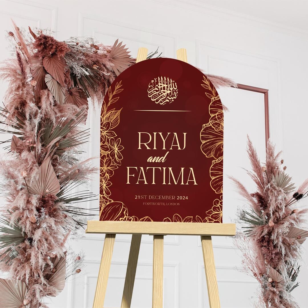 Nikkah Wedding Arch Welcome Sign, Personalised Nikkah, Nikah Sign ...