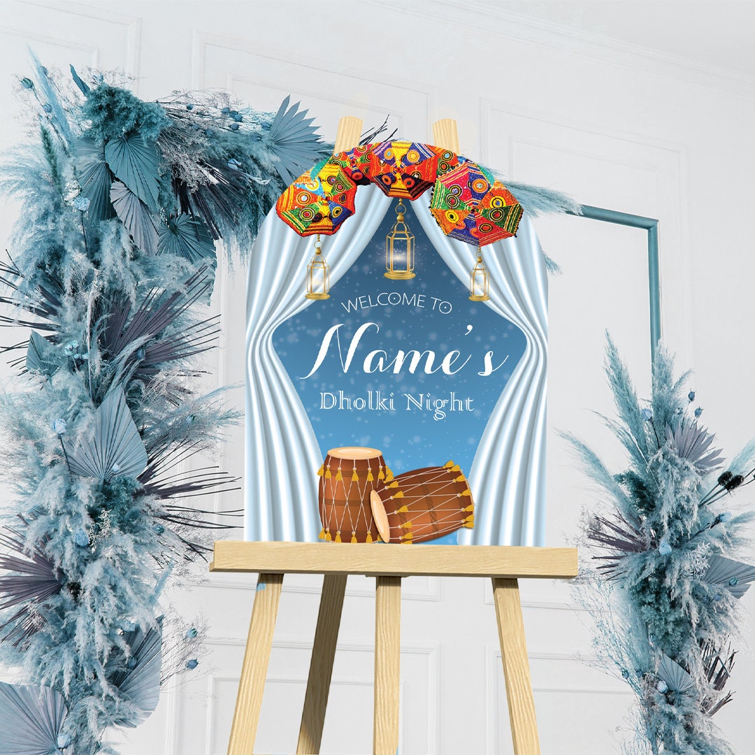 Dholki Arch Welcome Sign, A1, A2, A3 or A4, Pakistani Wedding, Dholak Night, Muslim Dholak ...