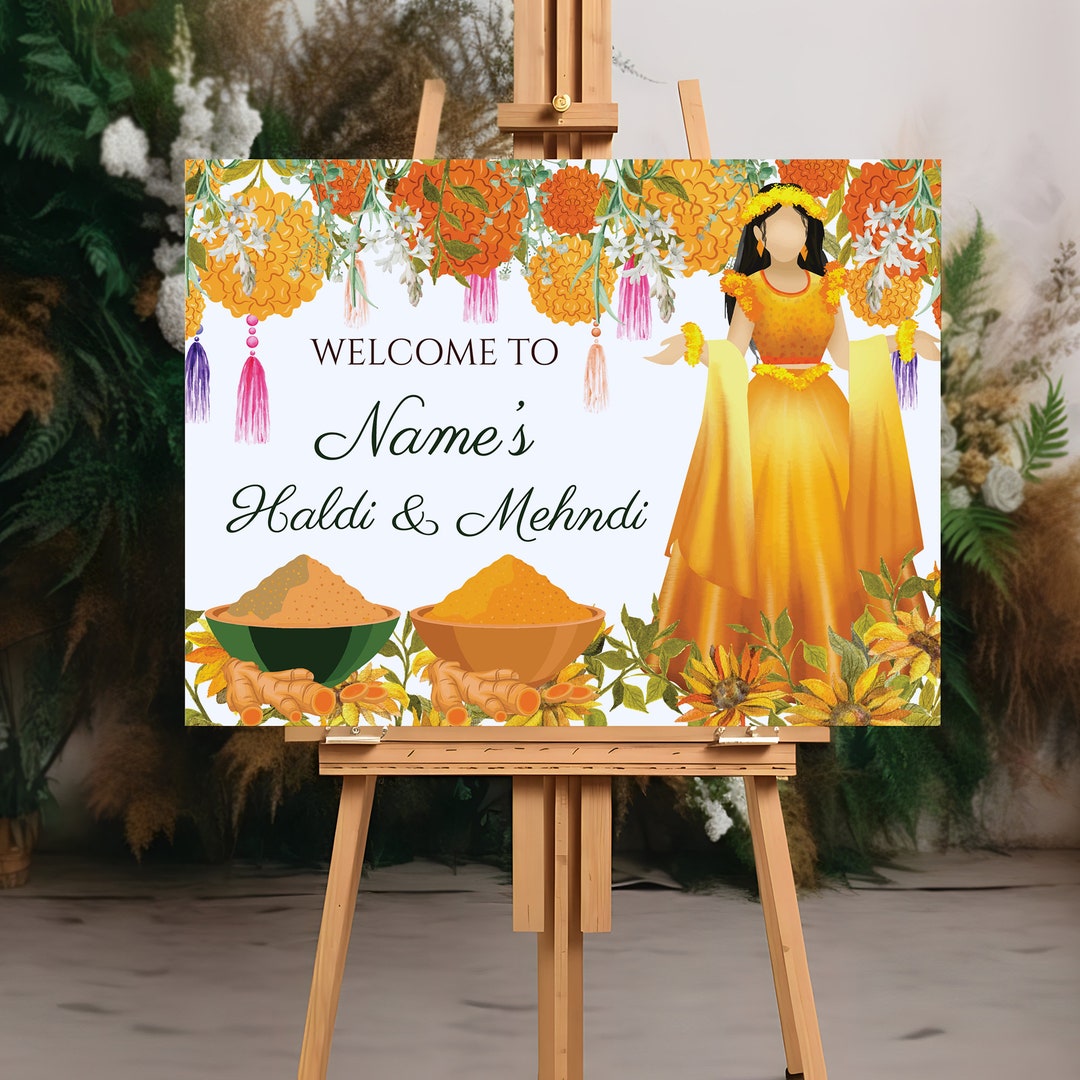Mehndi Welcome Signs, Mehendi Signs, Umbrella Desi Decor, Mehndi Sign ...