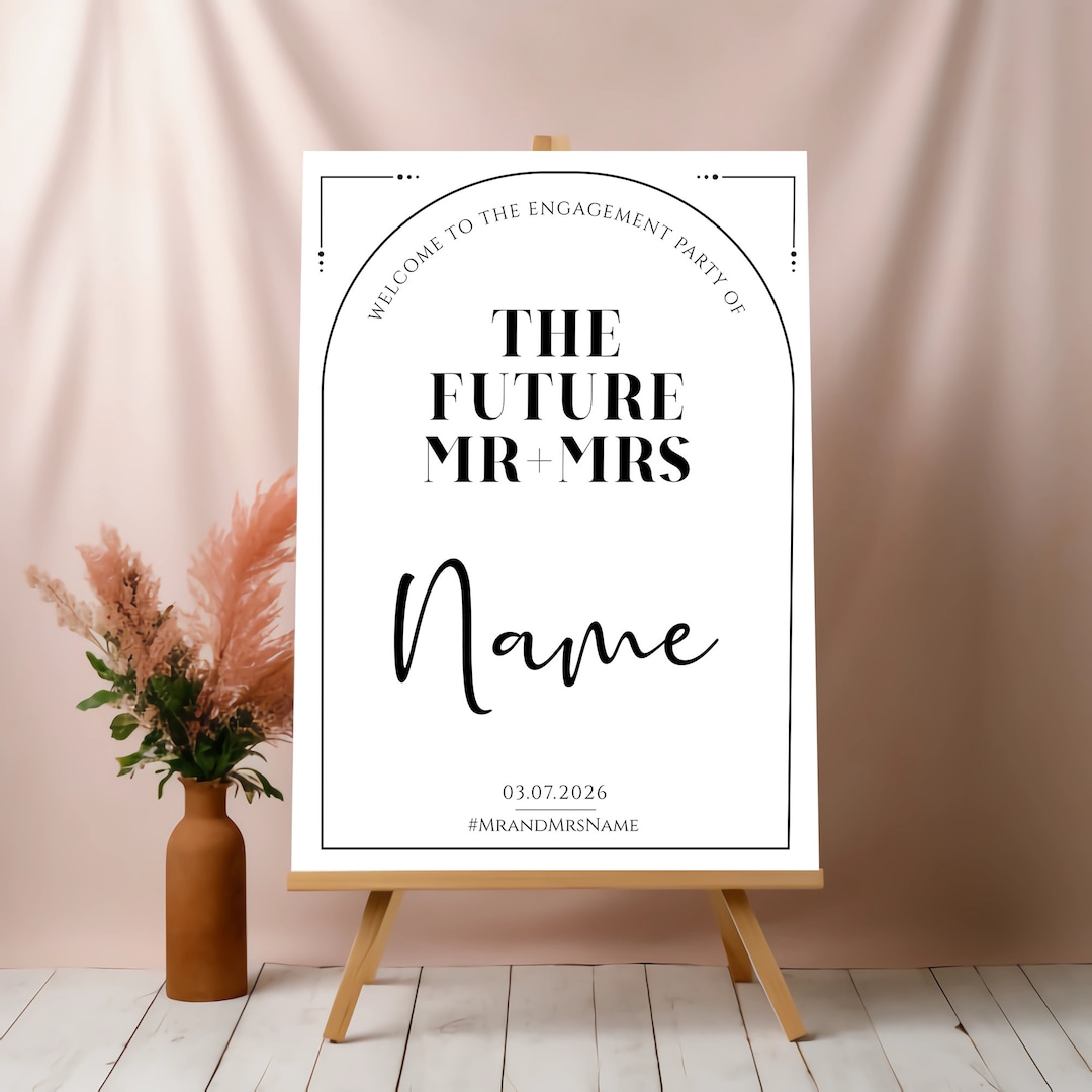 MINIMALIST Engagement Party Welcome Sign, A1, A2, A3 or A4, Engagement ...