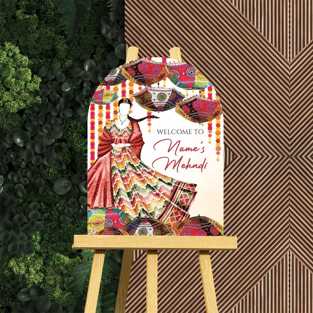 Mehndi Arch Welcome Signs, Mehendi Signs, Umbrella Desi Decor, Mehndi ...
