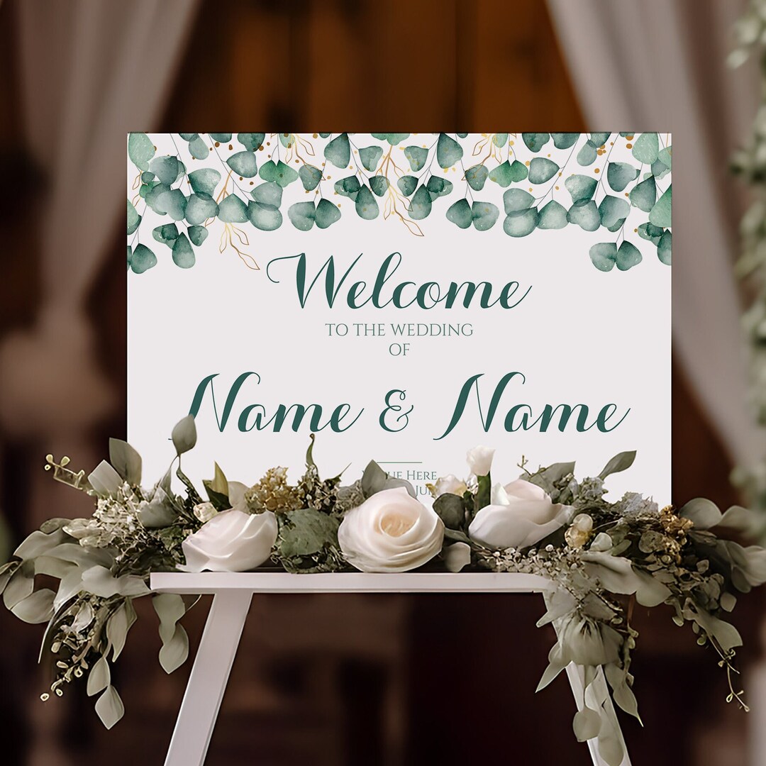 EUCALYPTUS Welcome Sign, Printed Sign A1 A2 A3 A4, Welcome Sign Order ...