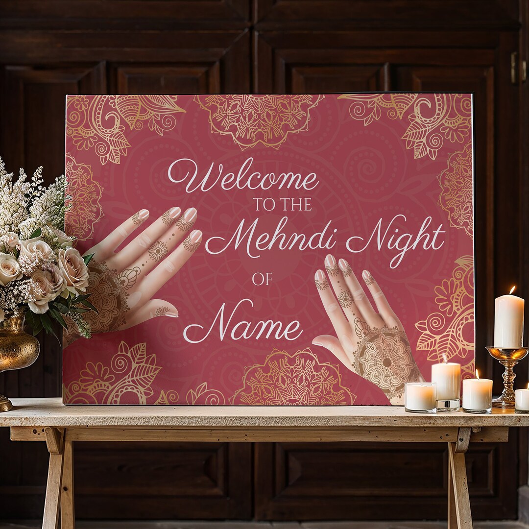 Mehndi Welcome Signs, Mehendi Signs, Umbrella Desi Decor, Mehndi Sign ...