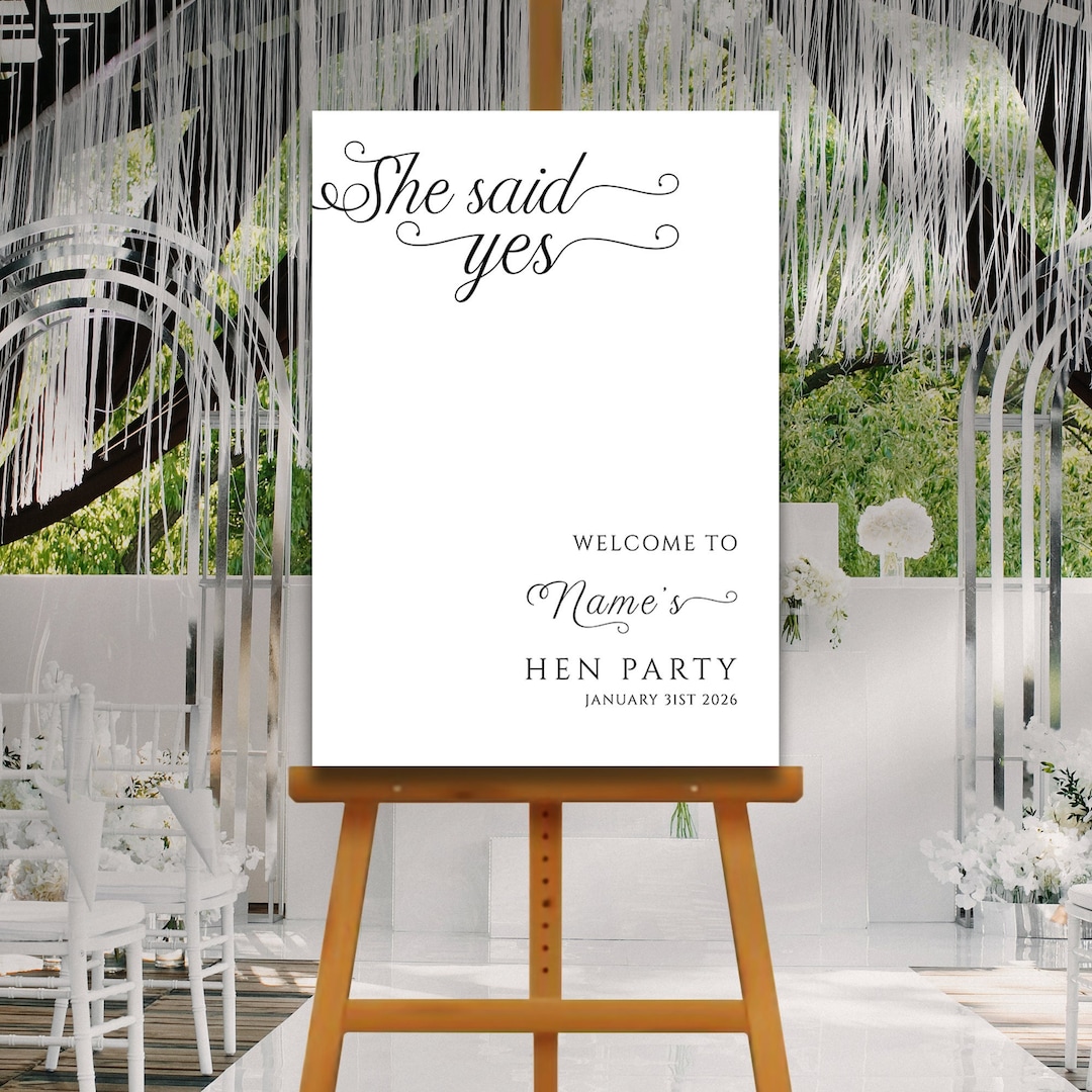 MINIMALIST Hen Party Welcome Sign, A1, A2, A3 or A4, Bridal Shower ...