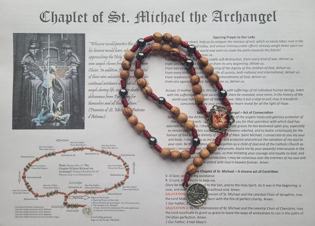 Chaplet of Saint Michael the Archangel With Bethlehem Olive Wood - Etsy