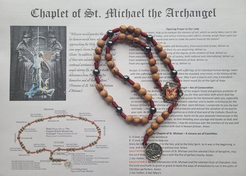 Chaplet of Saint Michael the Archangel With Bethlehem Olive Wood - Etsy