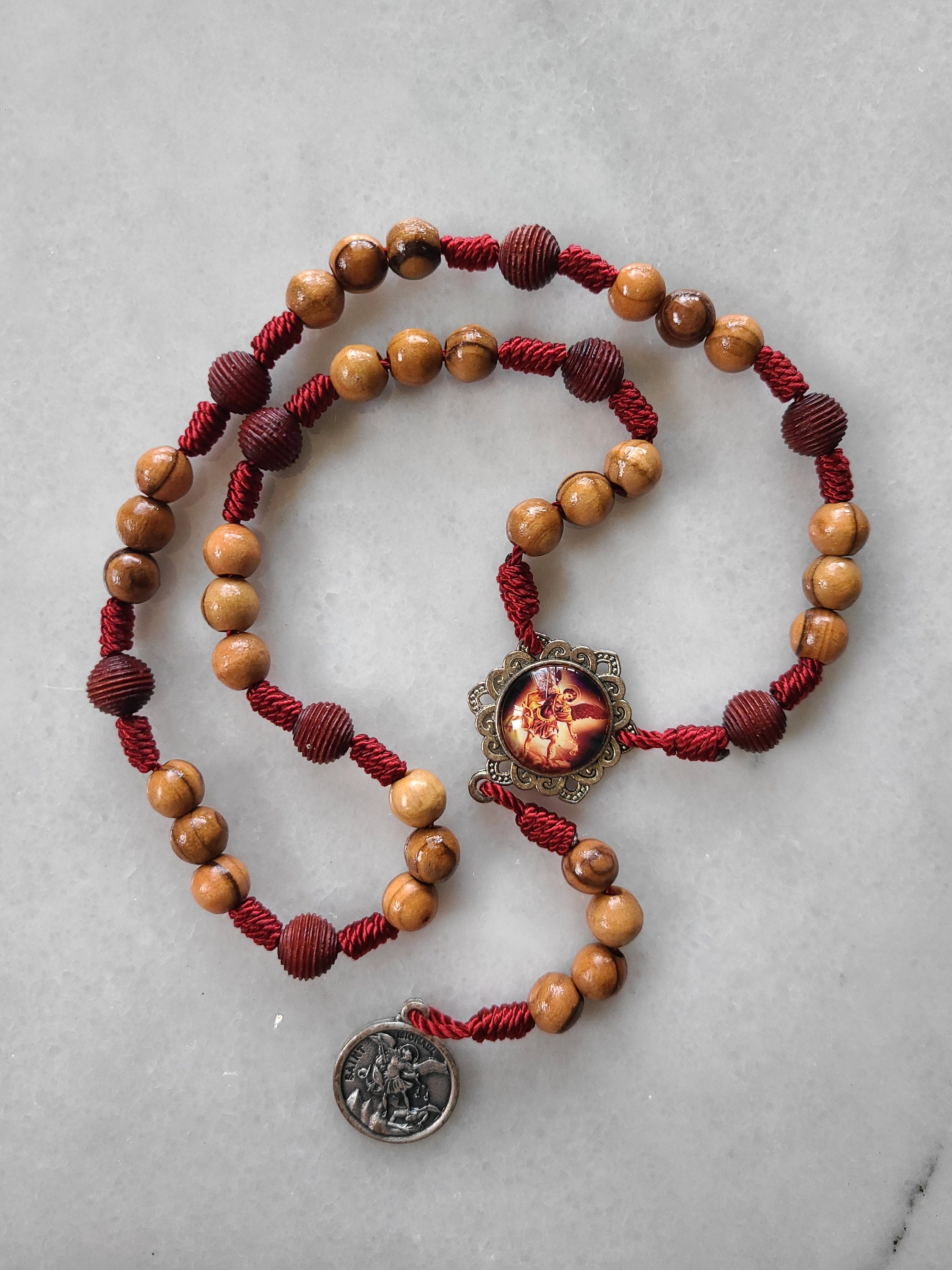 Chaplet of Saint Michael the Archangel With Bethlehem Olive Wood - Etsy