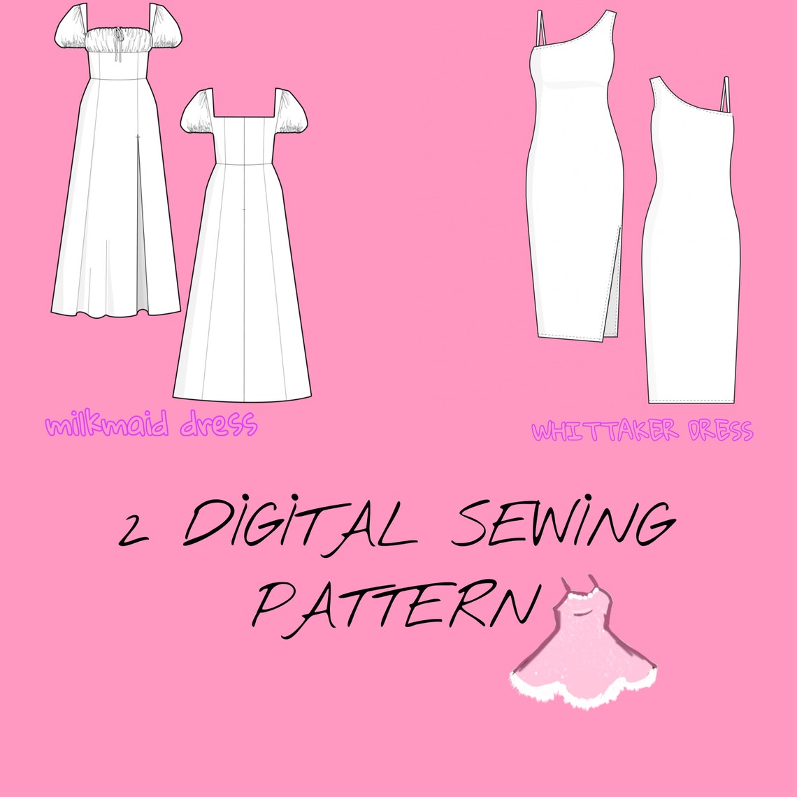 Two Dress Sewing Pattern PDF Instant Download Print at - Etsy