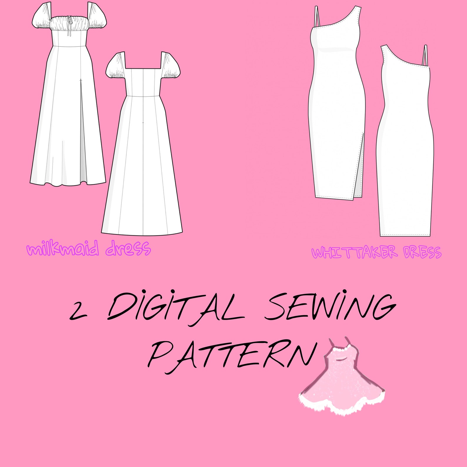 Two Dress Sewing Pattern PDF Instant Download Print at - Etsy