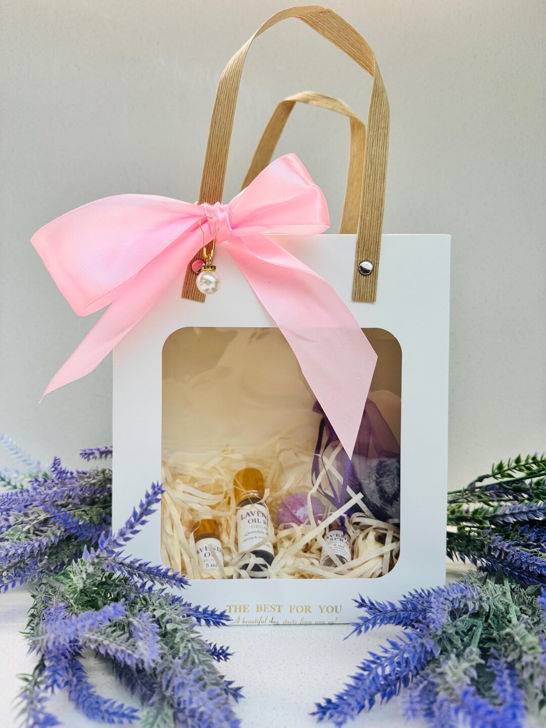 Lavender Gift Set: Organic Spa Kit With Pink Bow - Etsy