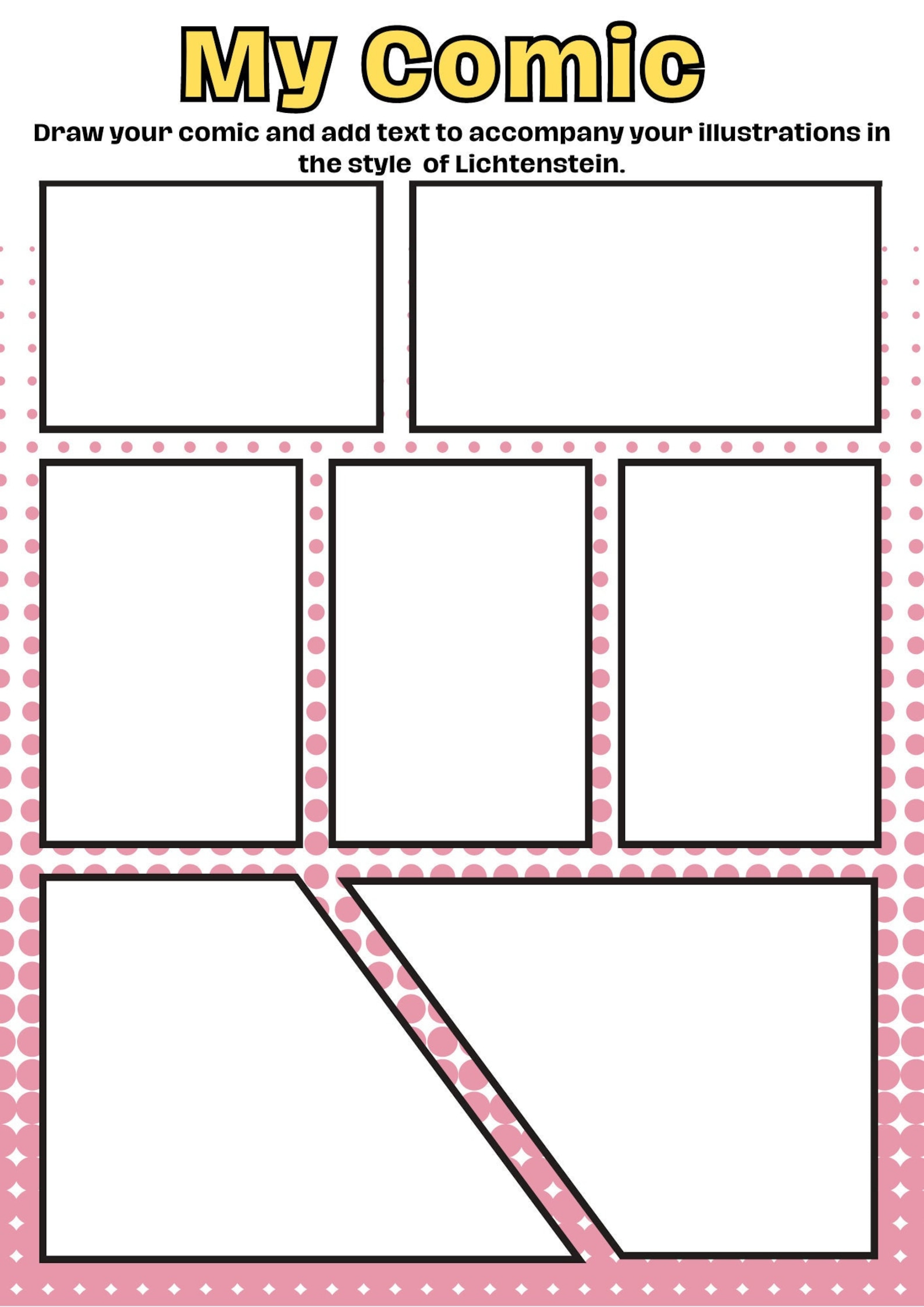 Comic Strip Template - Etsy