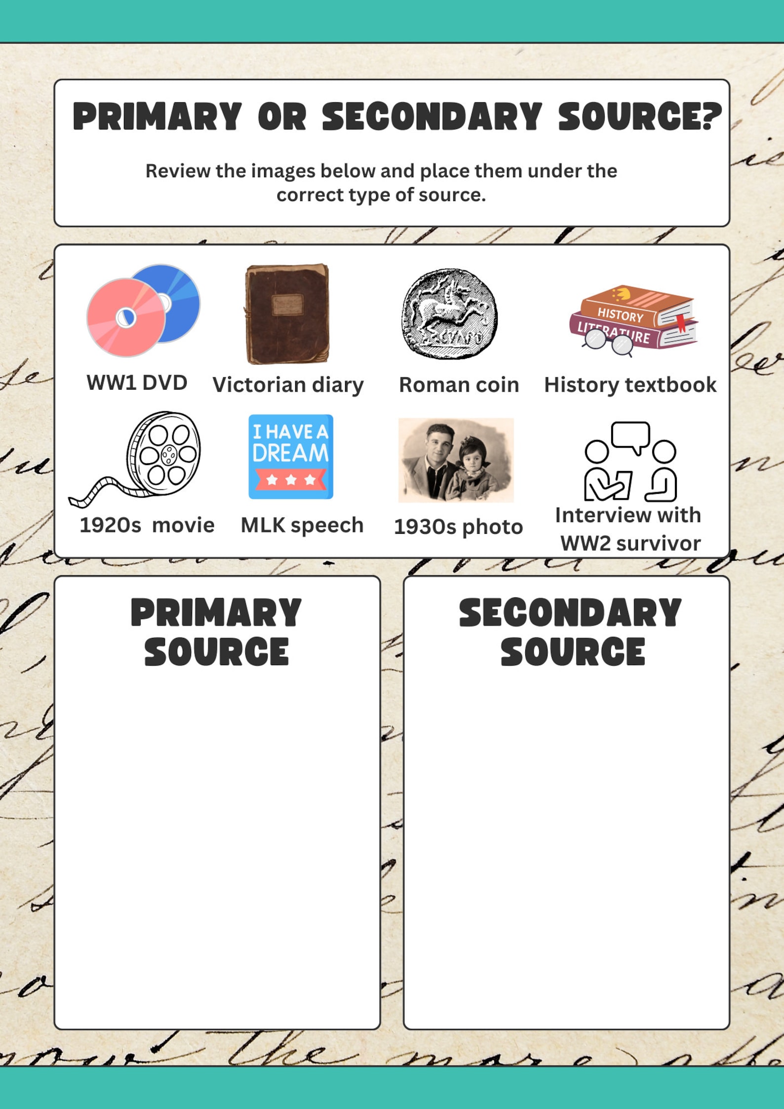 Primary and Secondary Sources - Etsy
