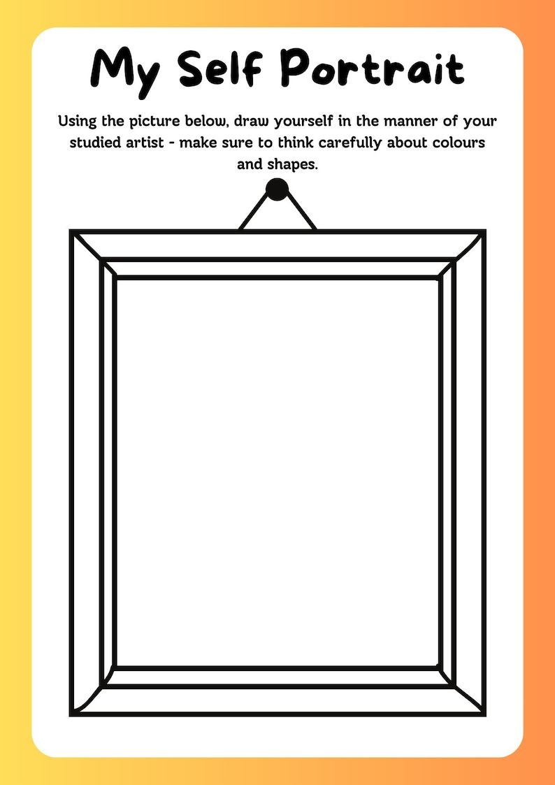 Self Portrait Template - Etsy