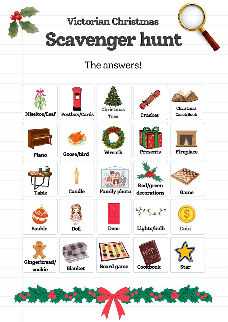 Christmas Scavenger Hunt - Etsy