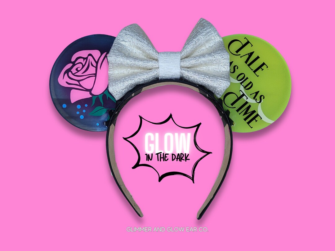 Beauty and the Beast Ears Belle Mouse Ears Glow in the Dark Mouse Ears ...