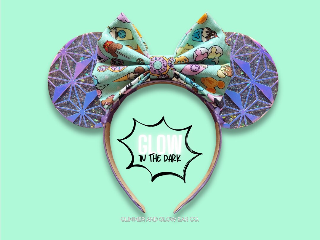 Epcot Ears | Spaceship Earth Ears | Glow in the Dark | Mouse Ears ...