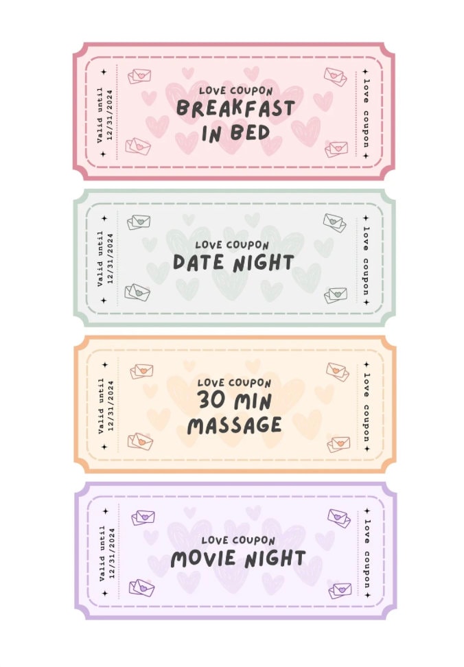 Valentine's Day Love Coupon Book Editable and Printable Canva Template ...