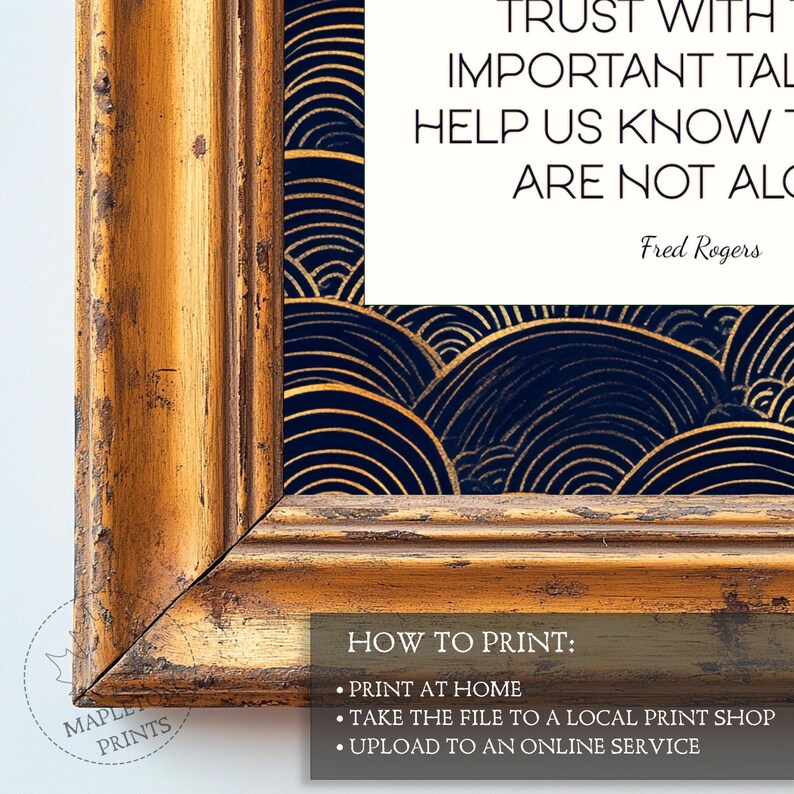 Fred Rogers Quote Print, Printable Mental Health Wall Art ...
